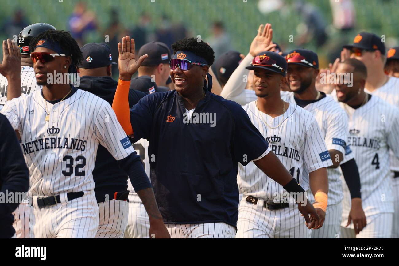 Netherlands' celebrate after winning the World Baseball Classic between ...