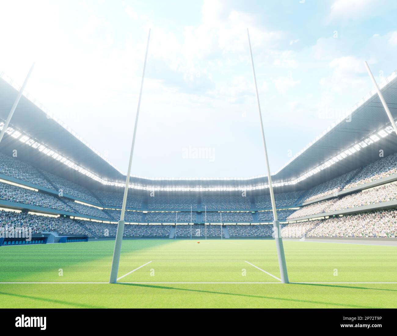 Australian football rules posts field hi-res stock photography and ...