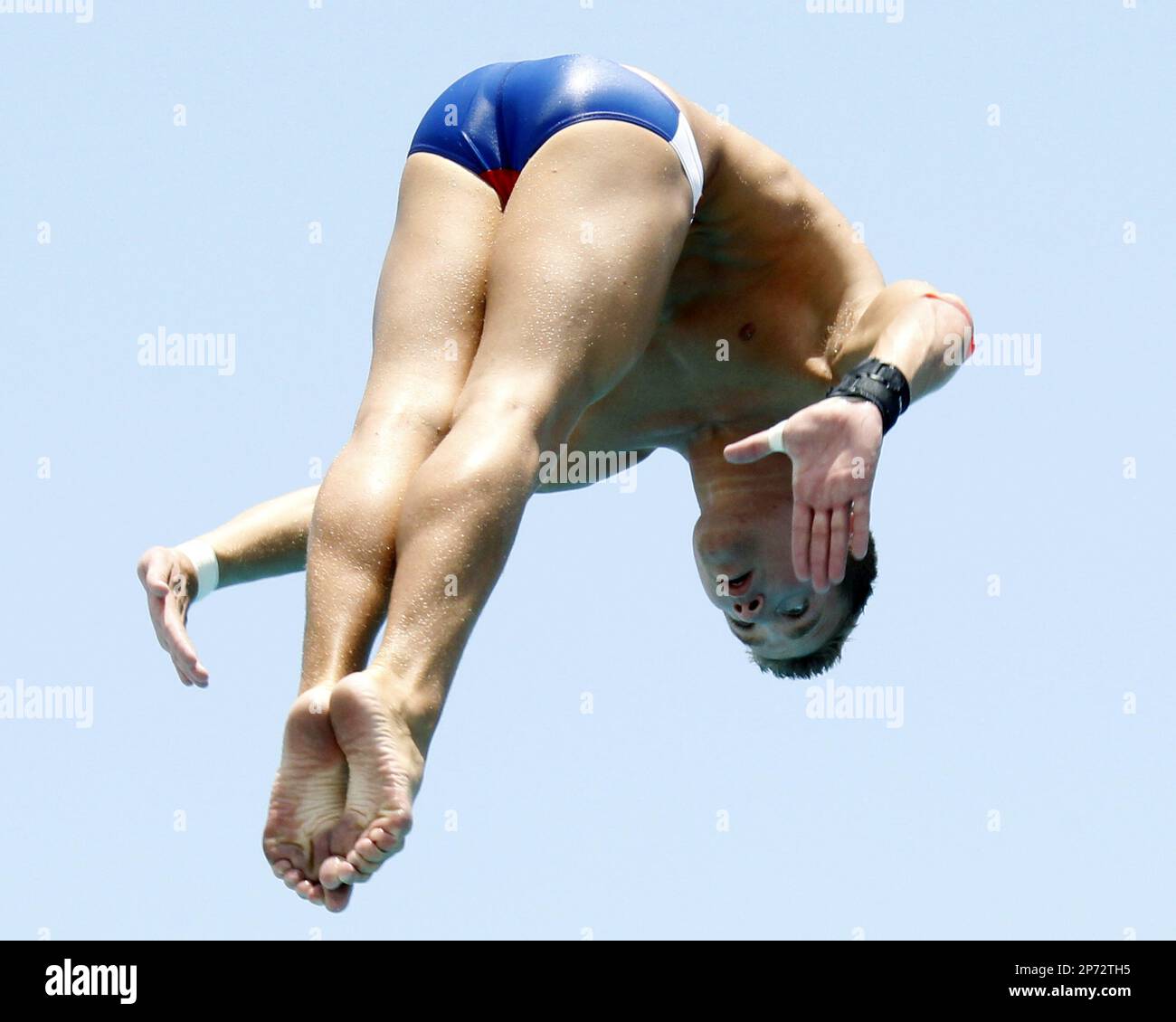 Toby Stanley, of the USA, practice dives at the AT&T USA Diving Grand ...