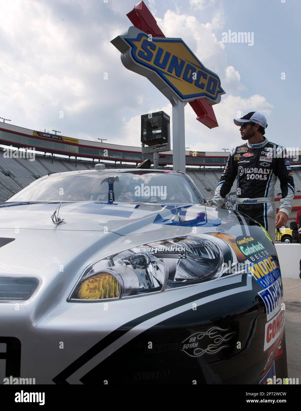 Bristol, TN - AUG 26, 2011: Jimmie Johnson (48) gets ready to practice ...