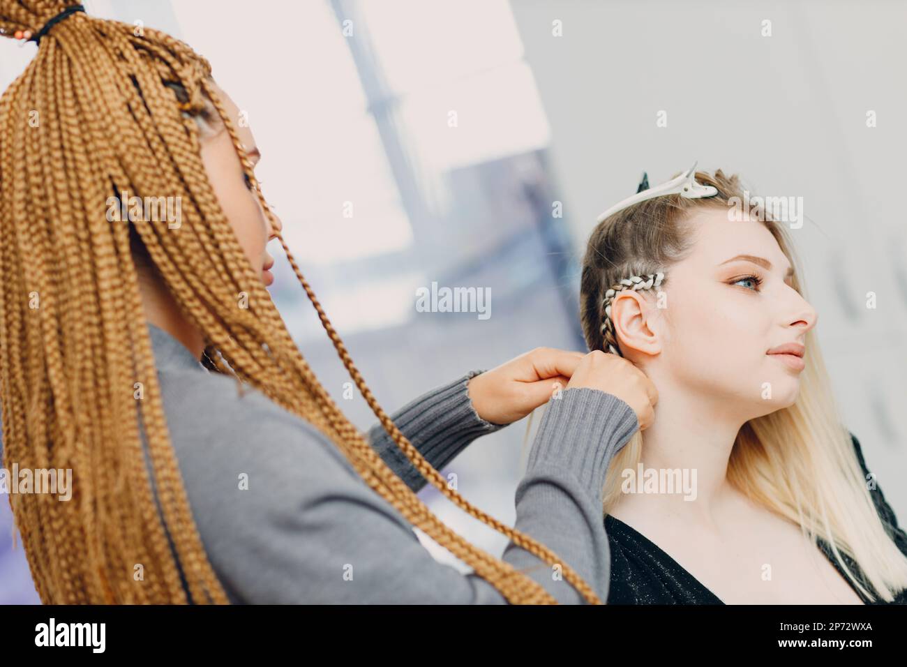 Hairstylist braided afro braids dreadlocks kanekalon pigtails hair of ...