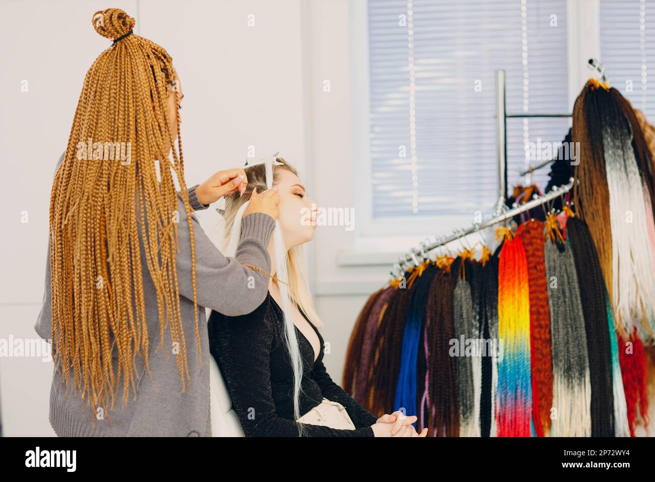 Hairstylist braided afro braids dreadlocks kanekalon pigtails hair of ...