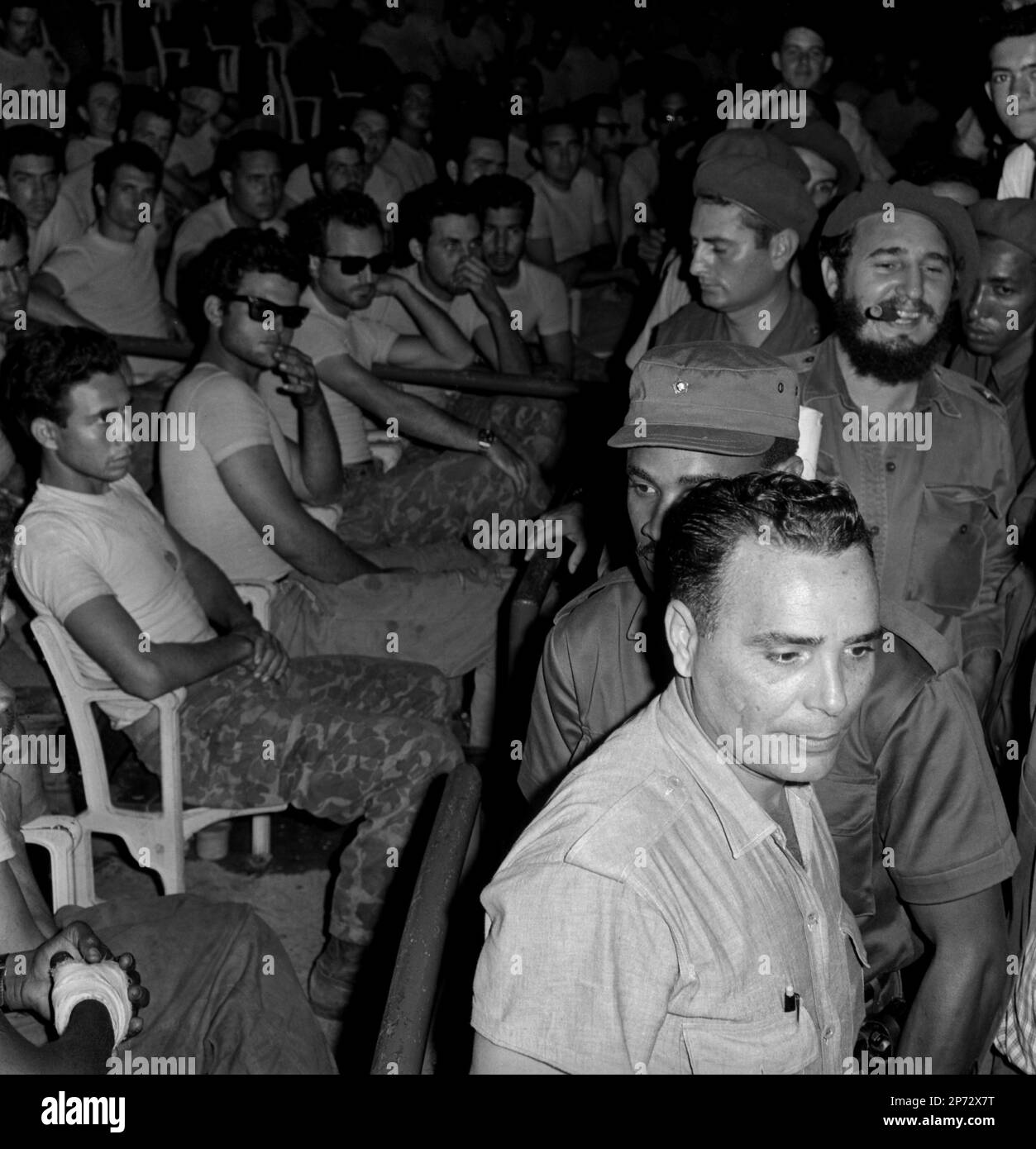 A group of prisoners captured by Cuban forces upon the attempt of ...