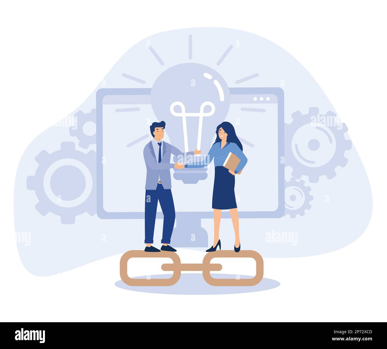 Partnership concept, Discussion, collaboration project, business fundraising, startup investment ...