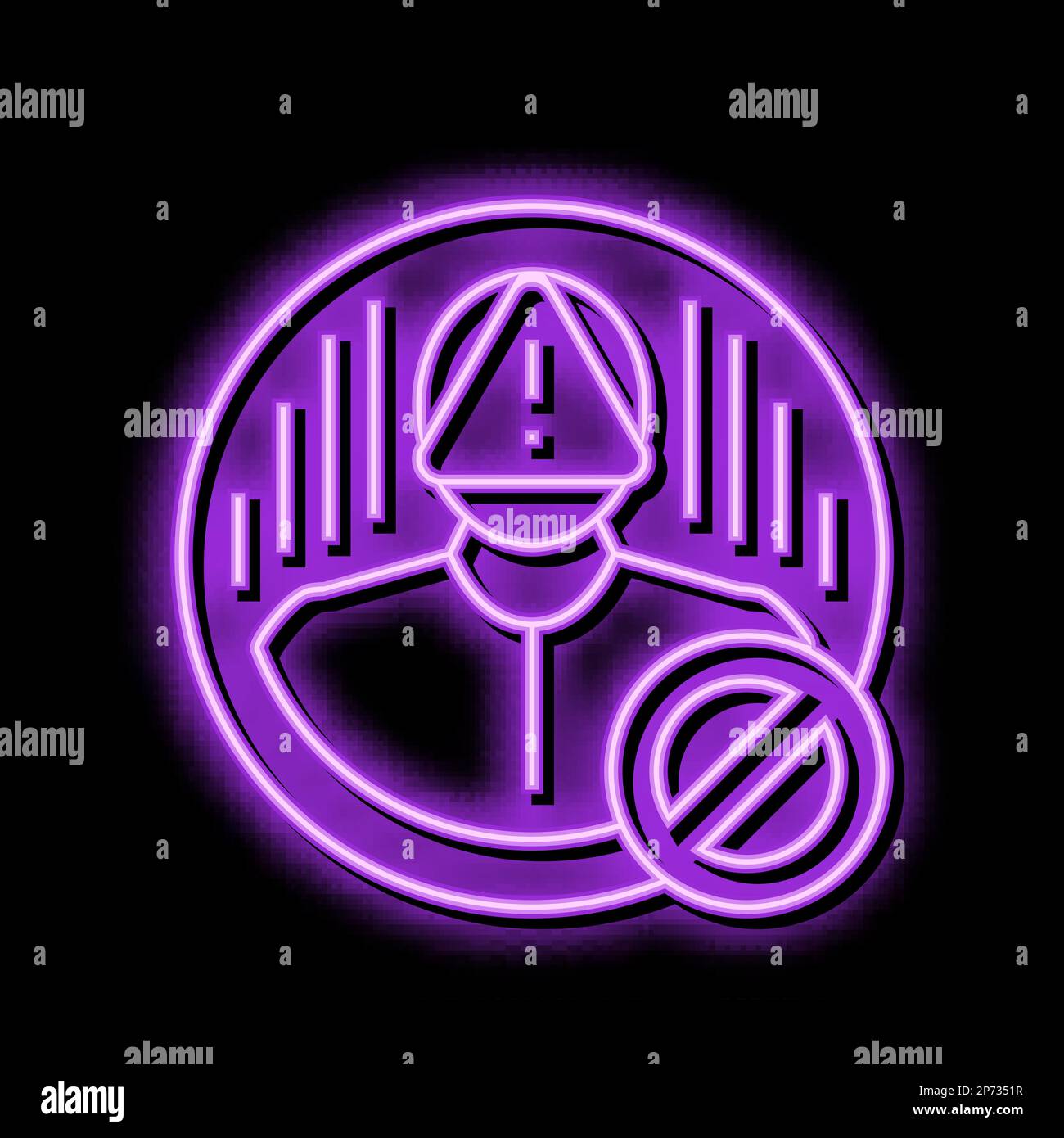 account blocked neon glow icon illustration Stock Vector Image & Art ...