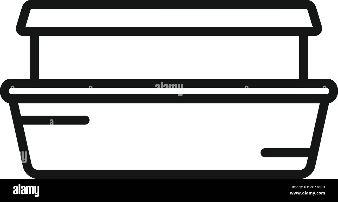 Cake box icon outline vector. Fast food. Dinner snack Stock Vector ...