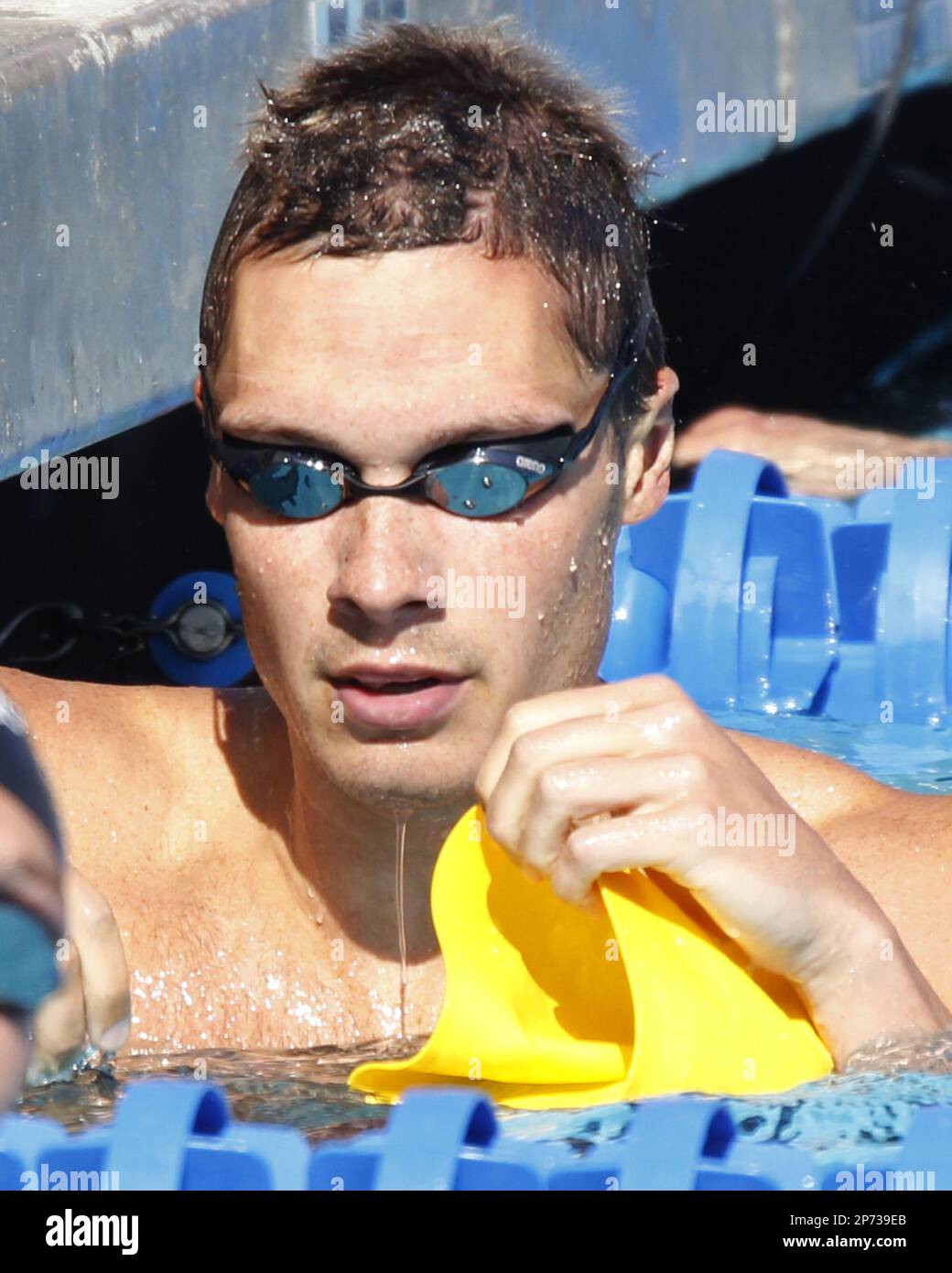 Eric Shanteau (TROJAN SWIM CLUB) wins the mens 200 meter Breaststroke ...