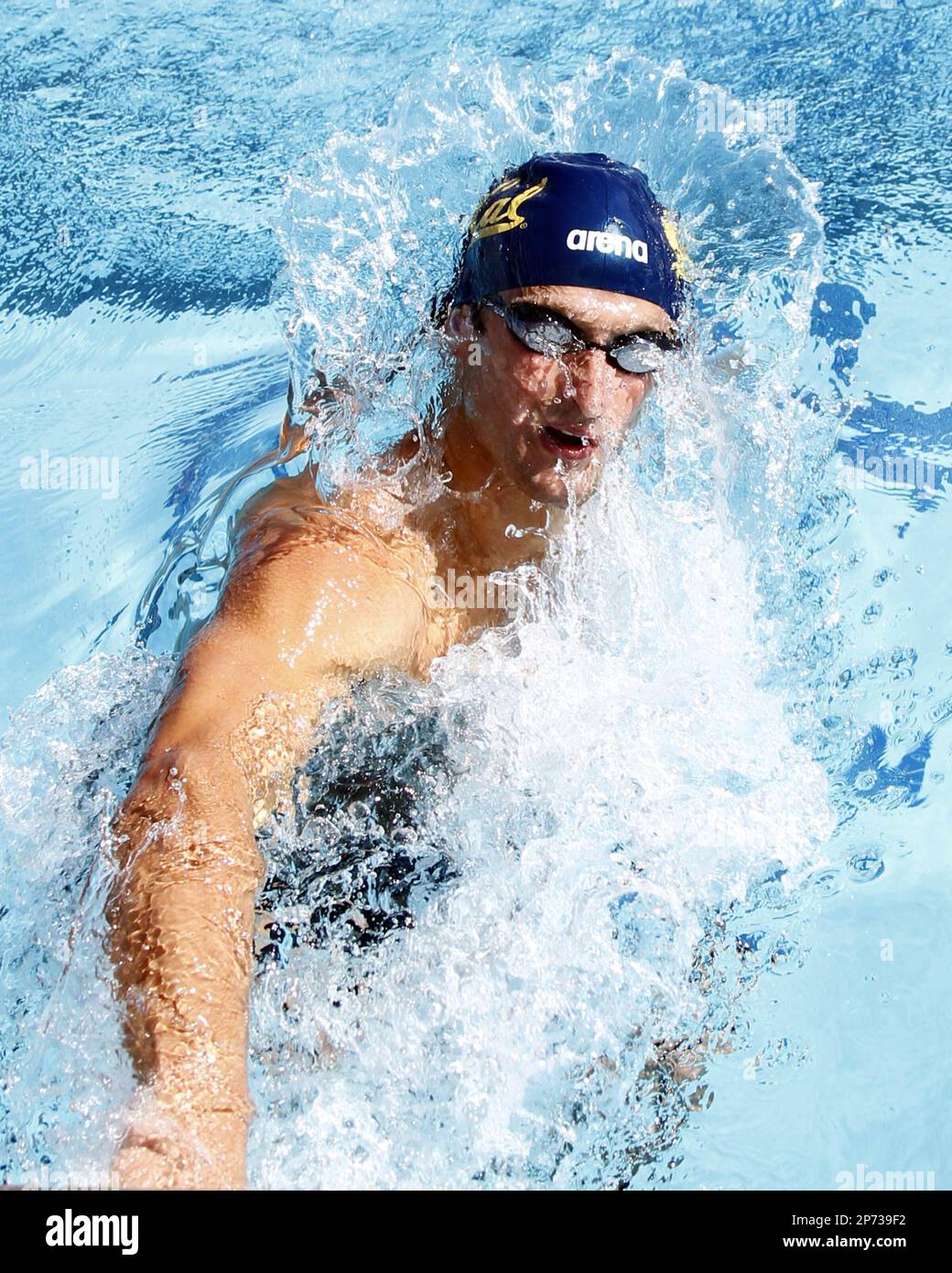 Sean Mahoney (Cal Aquatics) turns at the wall in the mens 200 meter ...