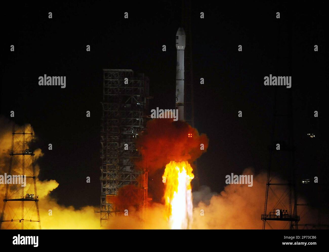 A Long March-3B rocket carrying Pakistan's PakSat-1R geostationary ...