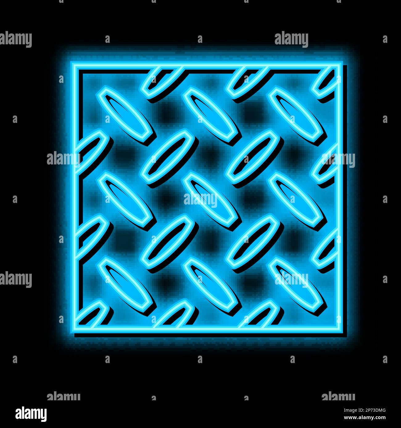 diamond plate metal neon glow icon illustration Stock Vector Image ...