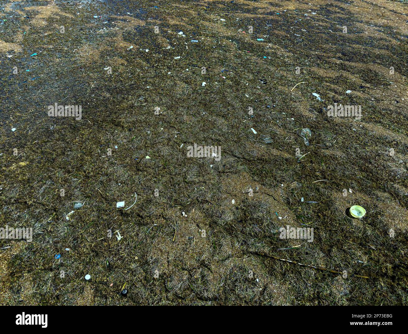 Garbage in the waters, pollution, and environment concept Stock Photo ...