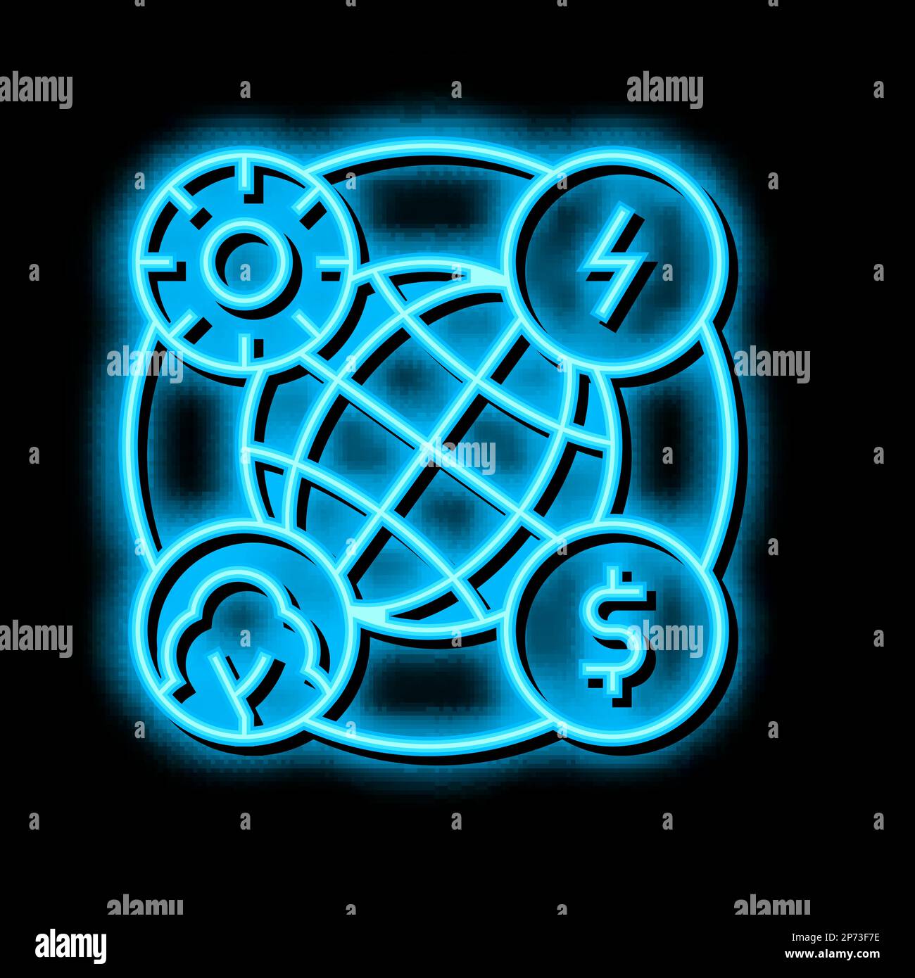 circular economy neon glow icon illustration Stock Vector Image & Art ...