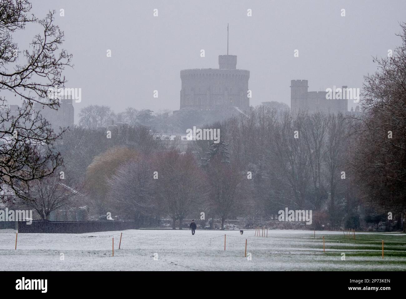 Windsor, Berkshire, UK. 8th March, 2023. Walkers and joggers were out ...