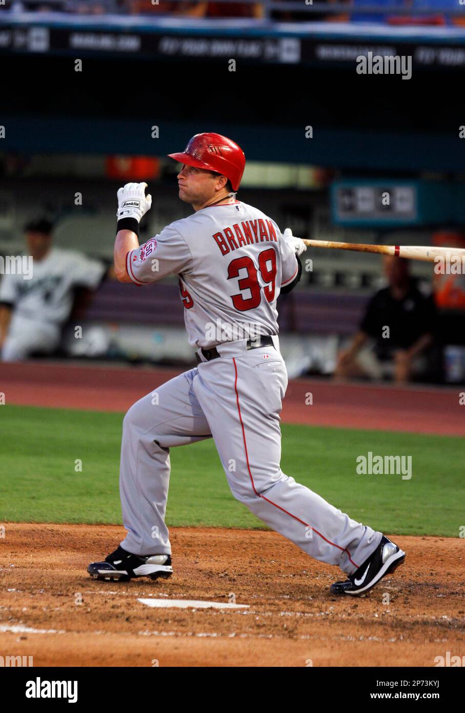 Los Angeles Angels Russell Branyan in a game against the Florida ...