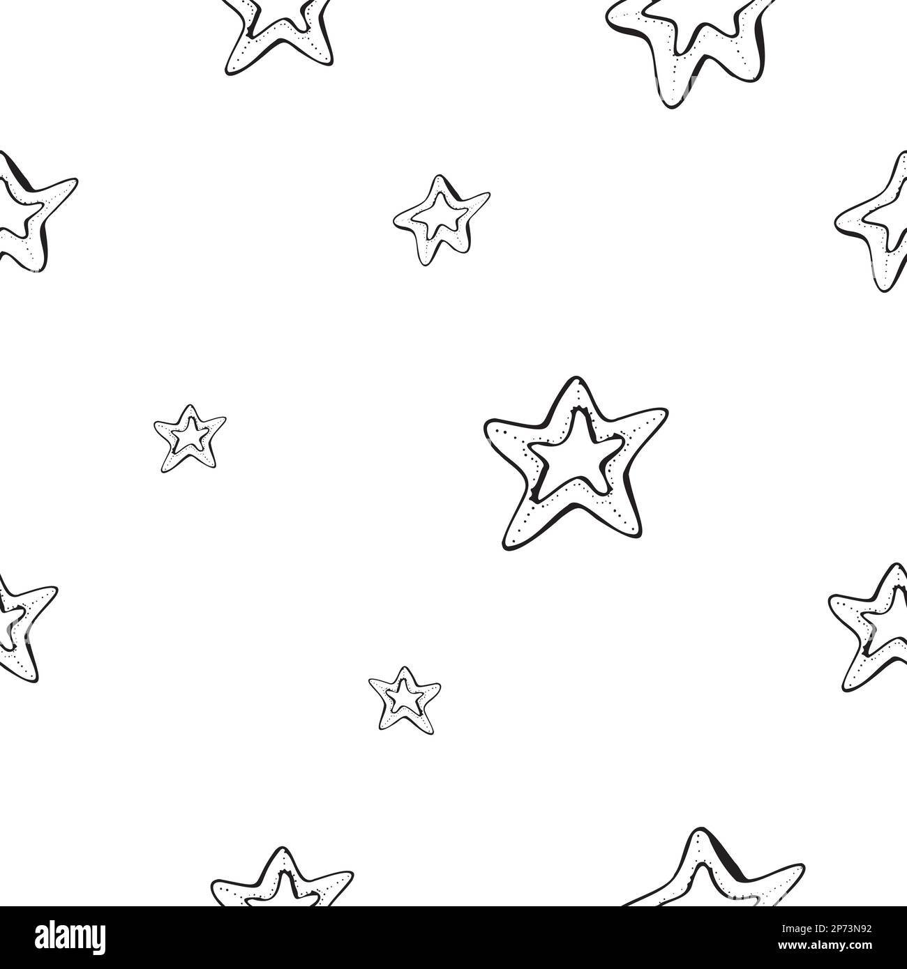 Hand drawn seamless star pattern with ink doodles Stock Vector Image ...