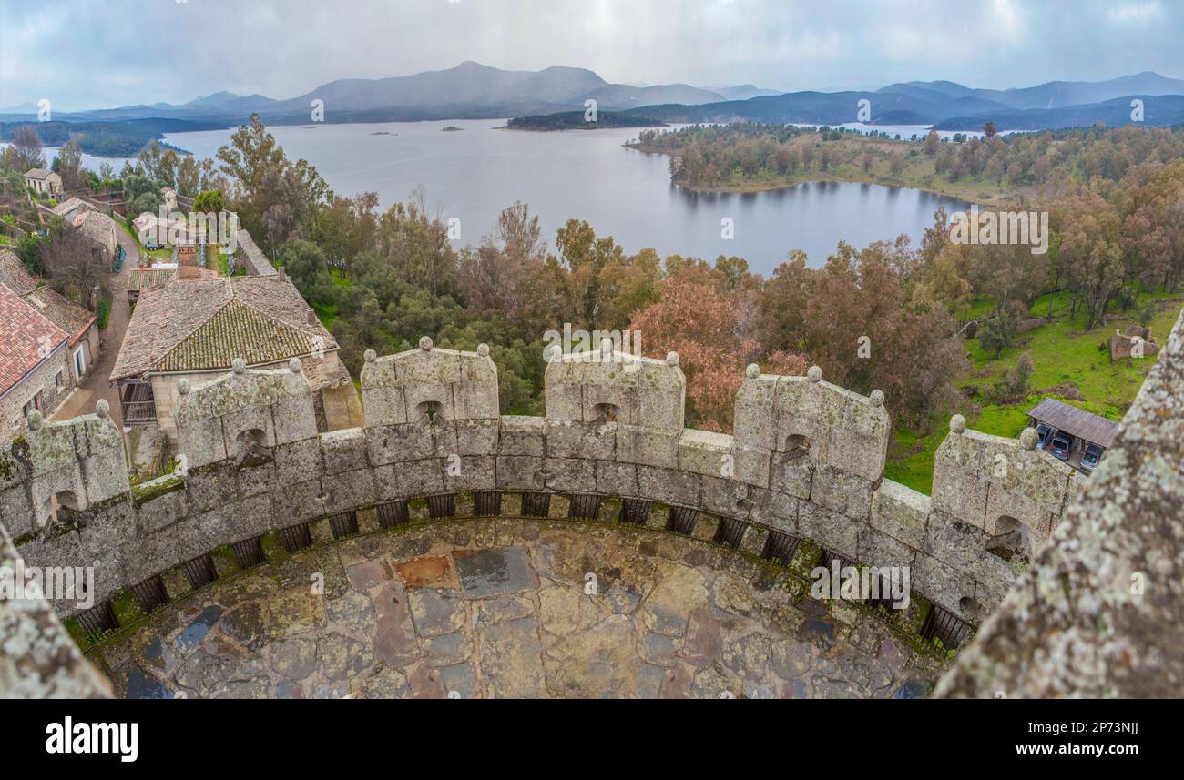 Granadilla village. Aerial view from castle. Extremadura, Caceres ...