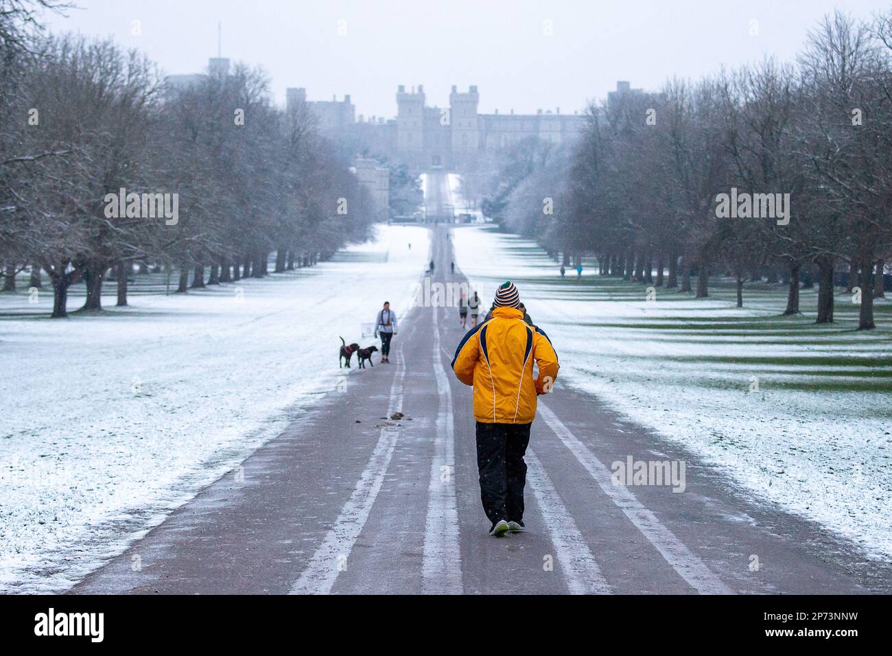 Windsor, Berkshire, UK. 8th March, 2023. Walkers and joggers were out ...