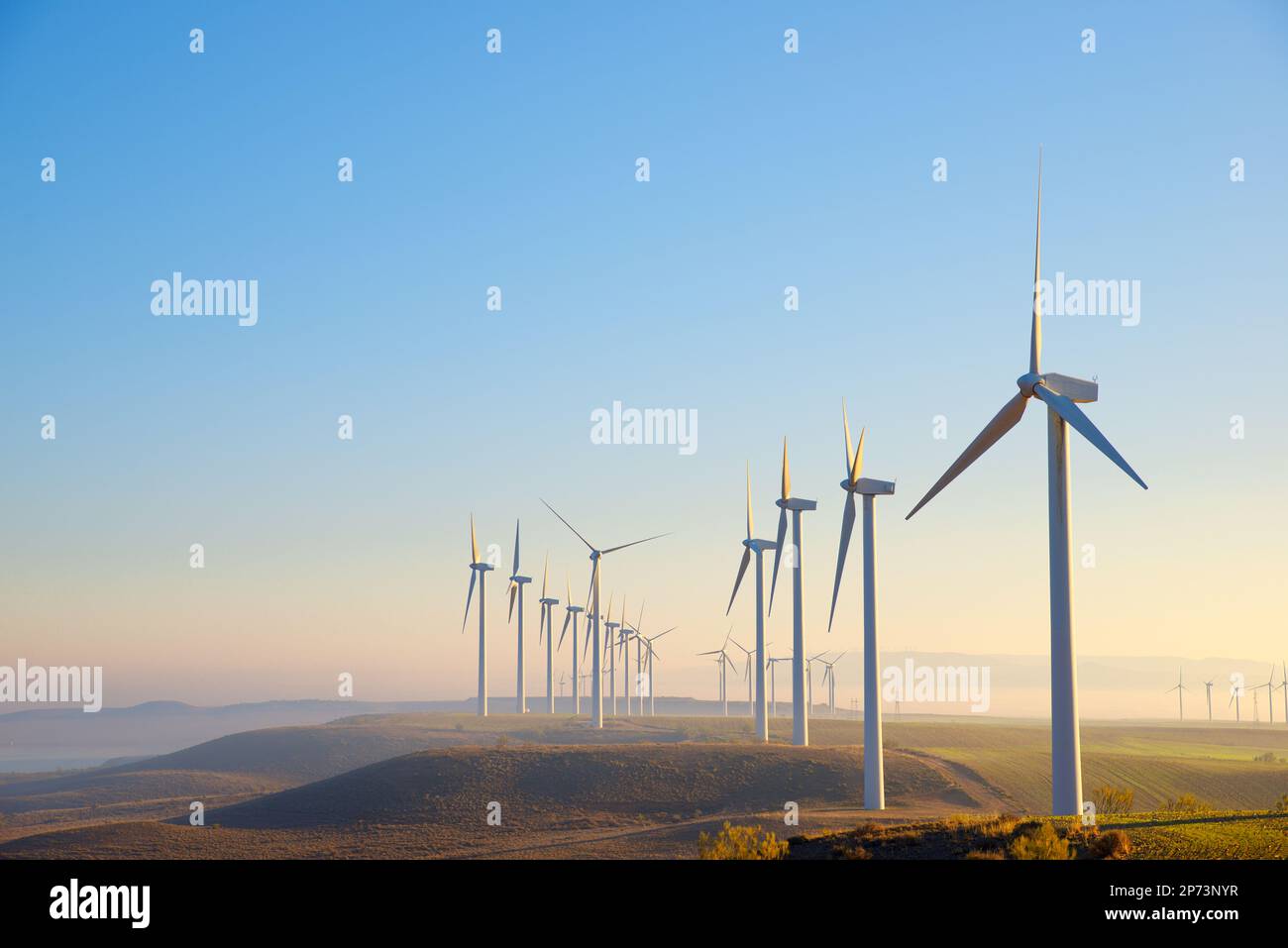 Wind turbine generators for clean electrical energy production Stock ...