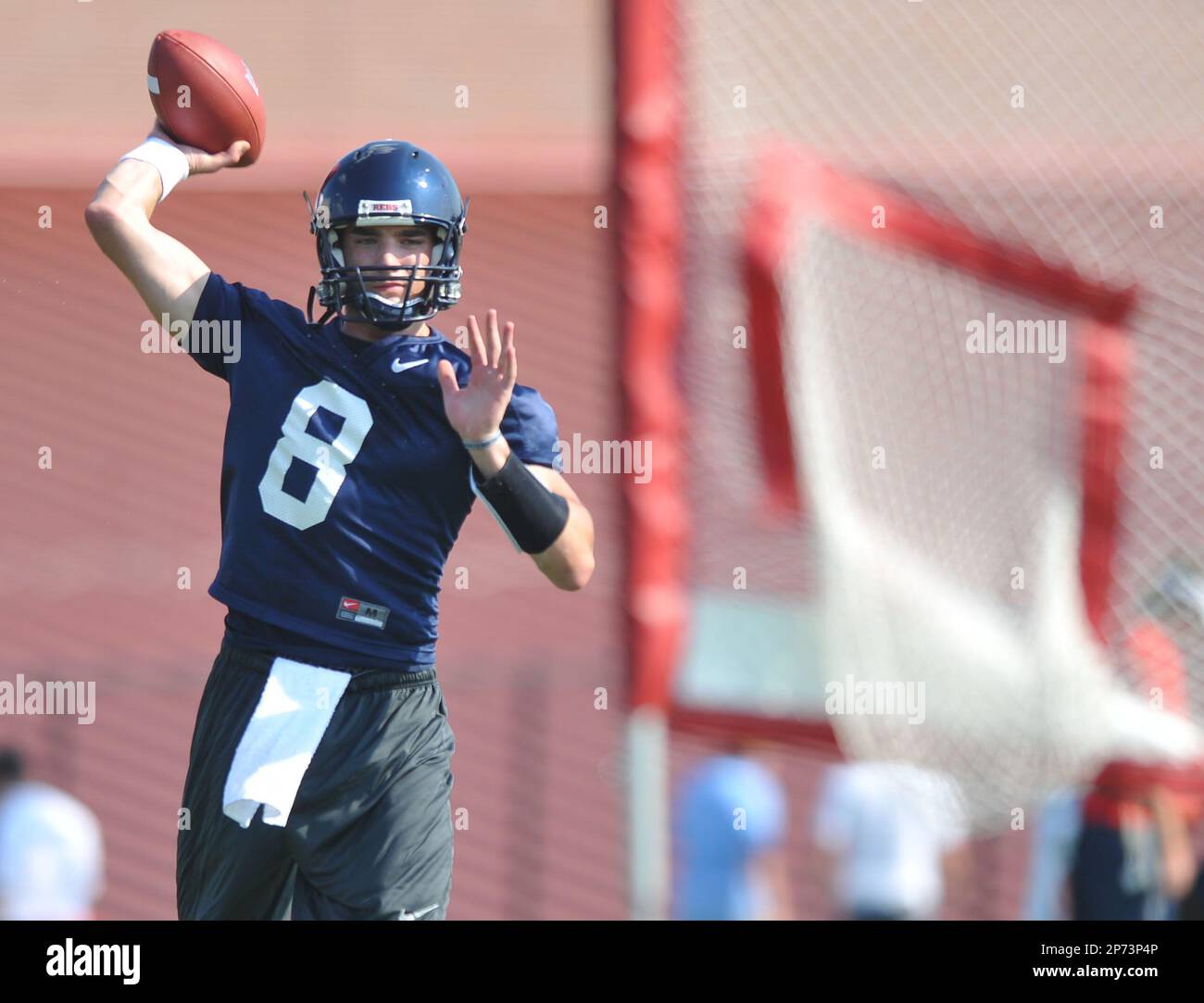 Mississippi's Zack Stoudt throws the ball during a drill in NCAA ...
