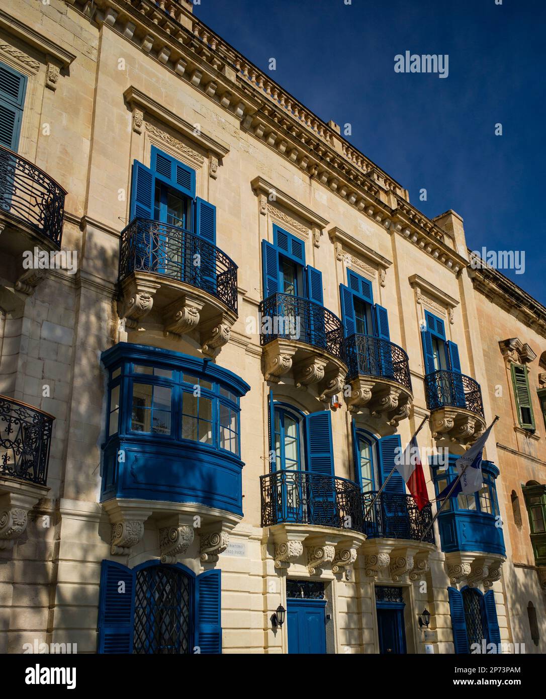 Renovated property in the Maltese style, Valletta, Malta Stock Photo ...