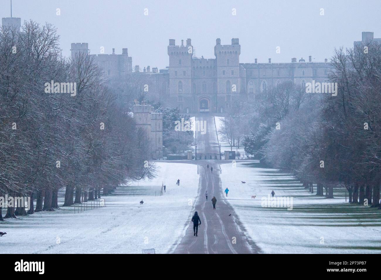 Windsor, Berkshire, UK. 8th March, 2023. Walkers and joggers were out ...