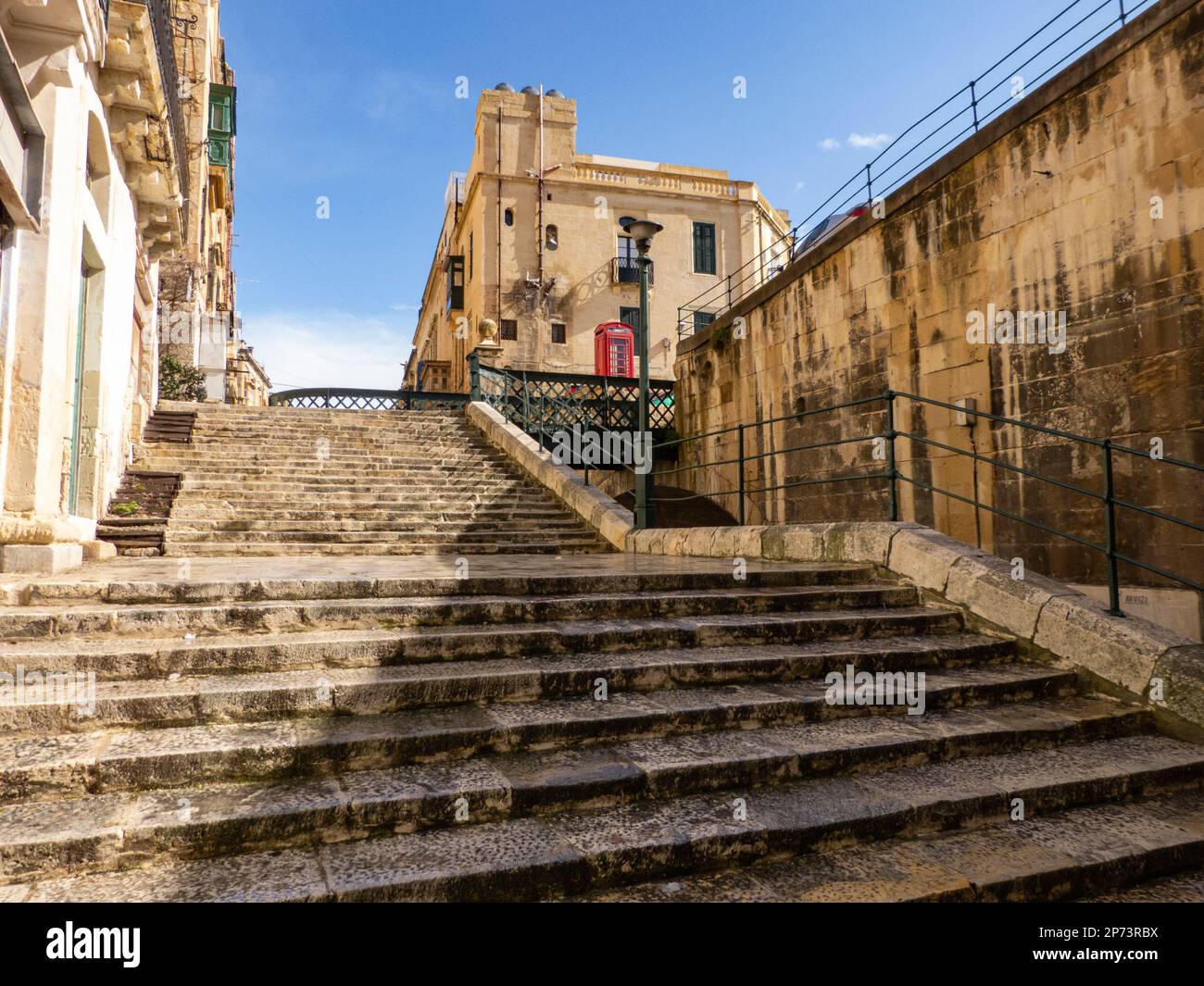 Steps leading to Victoria Gate, Valletta, Malta Stock Photo - Alamy