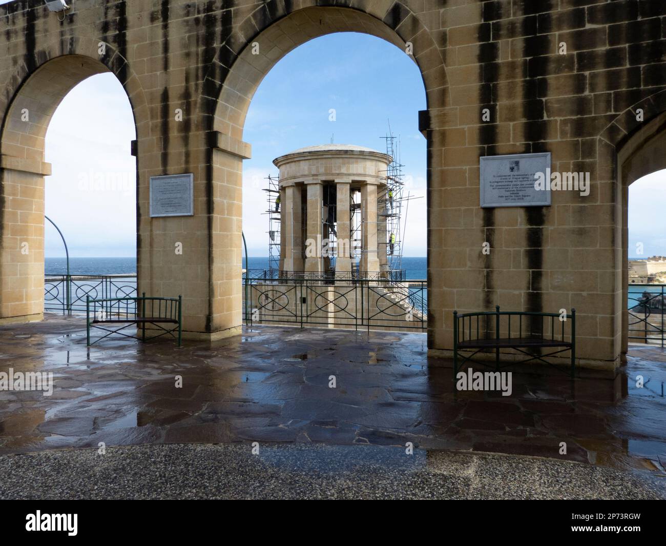 Construction works at Upper Barrakka Gardens, Valletta, Malta Stock ...