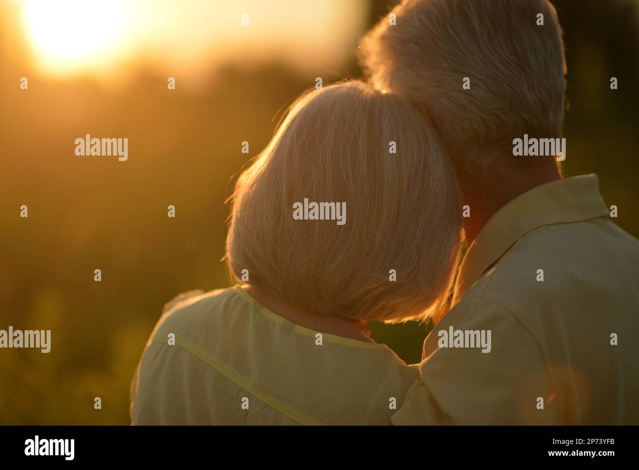 Older people hug rear view hi-res stock photography and images - Alamy