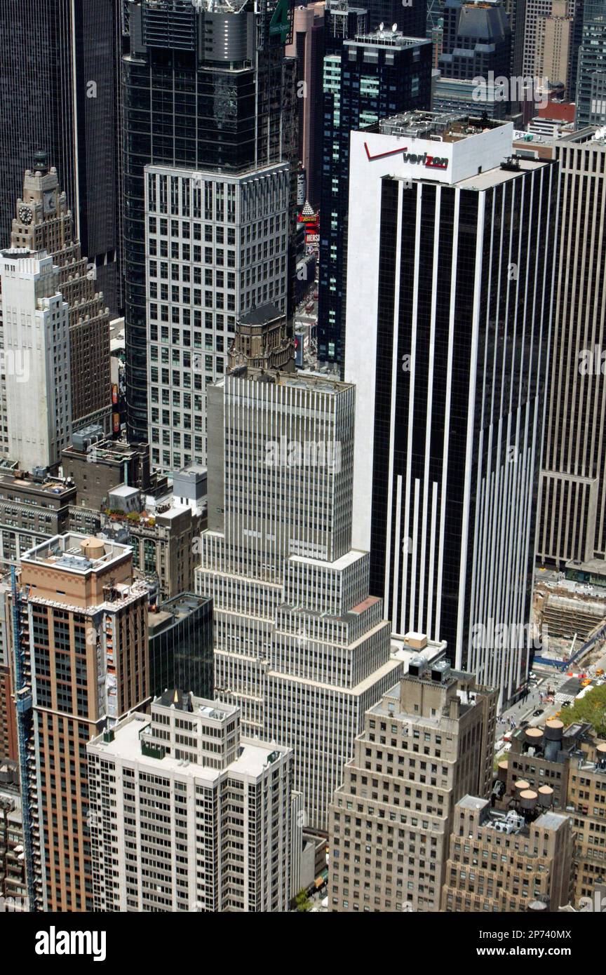 New York, NY. A view of the Verizon Building from the top of the Empire ...