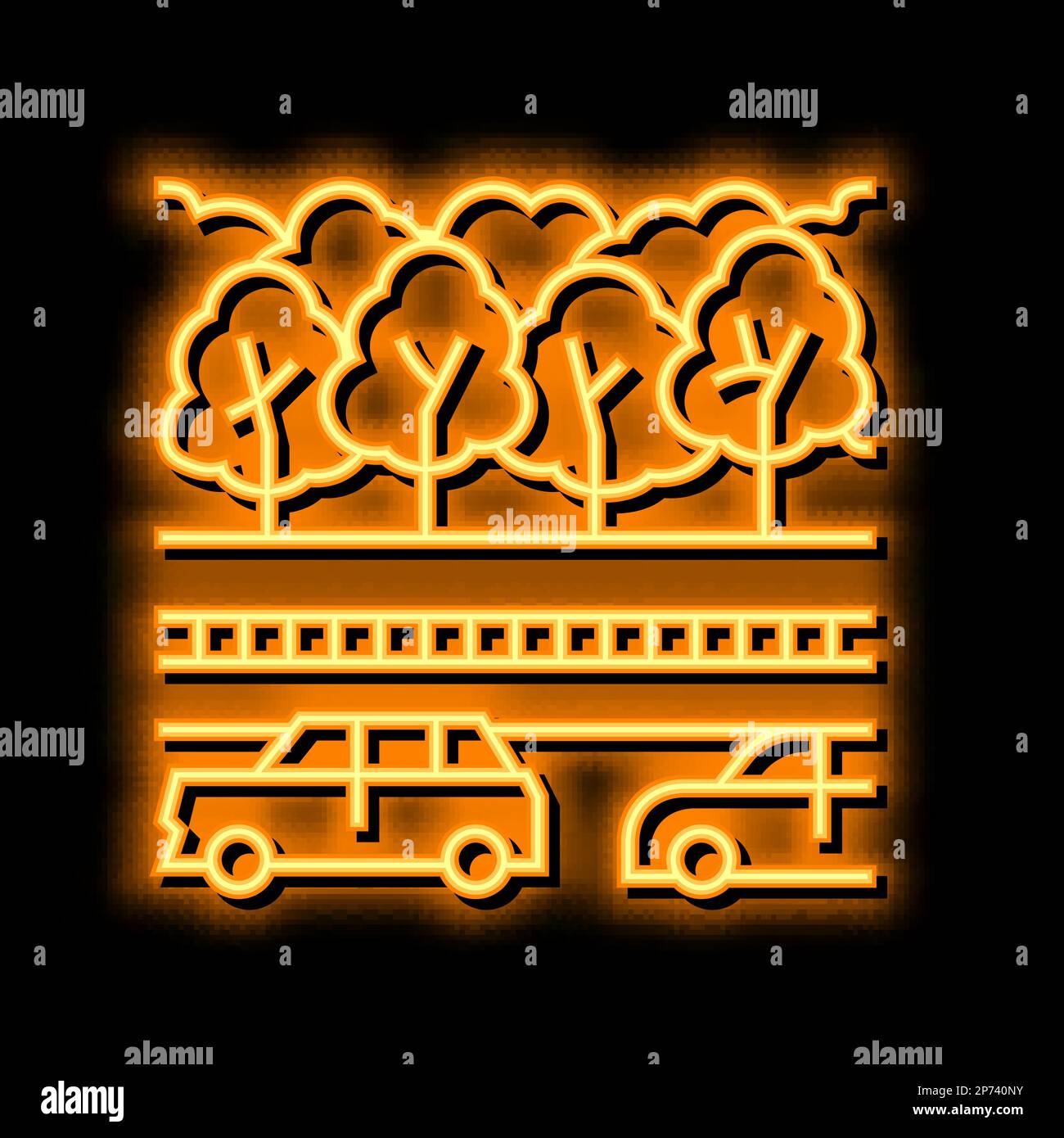 Road Park Neon Glow Icon Illustration Stock Vector Image And Art Alamy