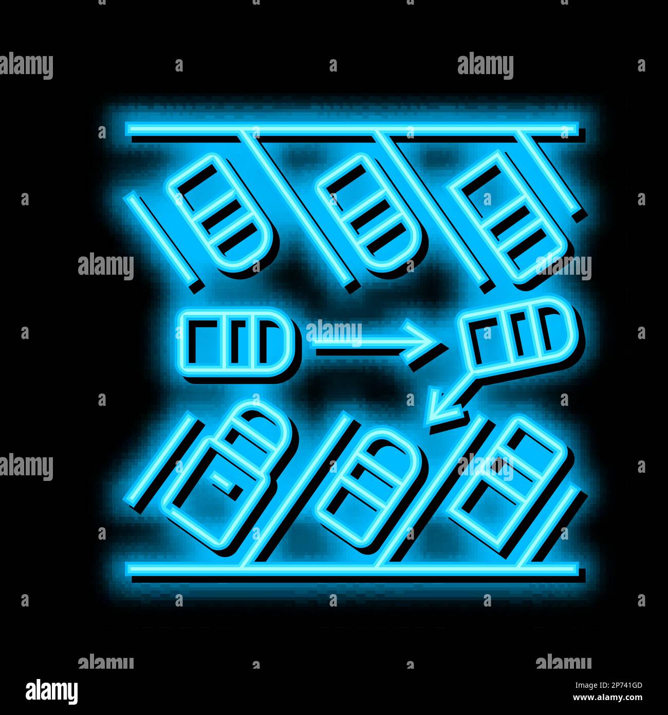diagonal parking neon glow icon illustration Stock Vector Image & Art ...