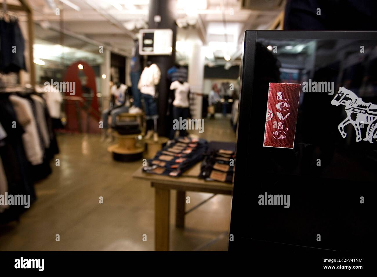 Internal photograph of a Levi store in Central London (Newscast Limited ...
