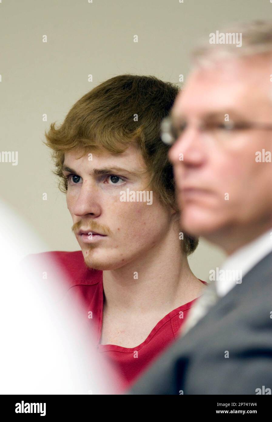 Kody Patten and his defense attorney Jeff Kump listen to testimony in a ...