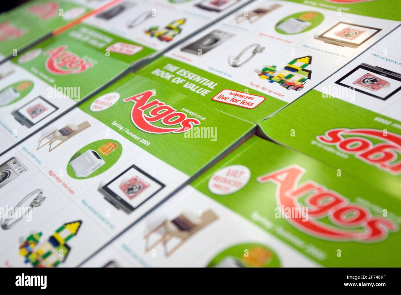 A stack of Argos catalogues inside an Argos store. Part of the Home ...