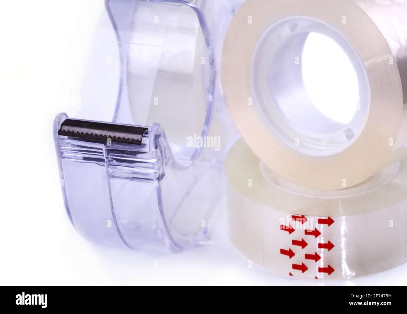 Roll of transparent adhesive tape on white background Stock Photo - Alamy