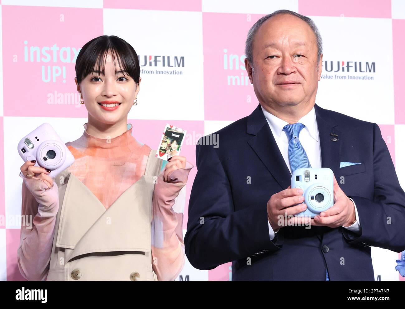 Tokyo, Japan. 8th Mar, 2023. Japanese actress Suzu Hirose and Fujifilm ...