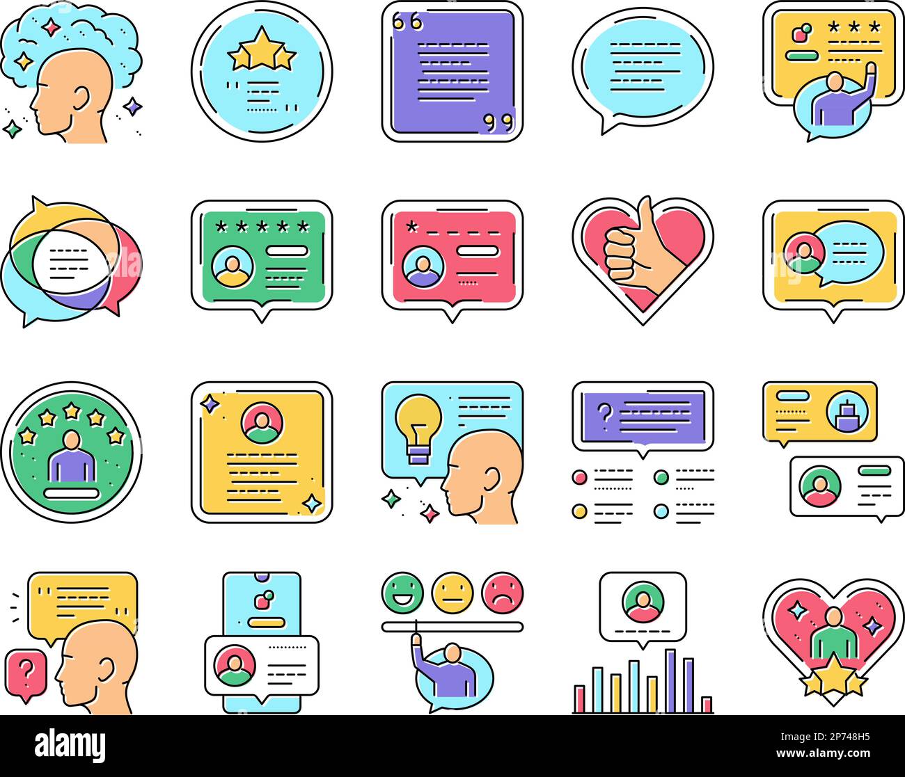 testimonial customer review icons set vector Stock Vector Image & Art ...