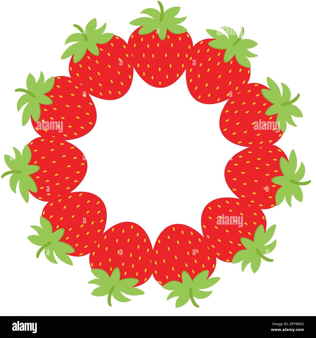 Strawberry circle frame red berry hi-res stock photography and images ...