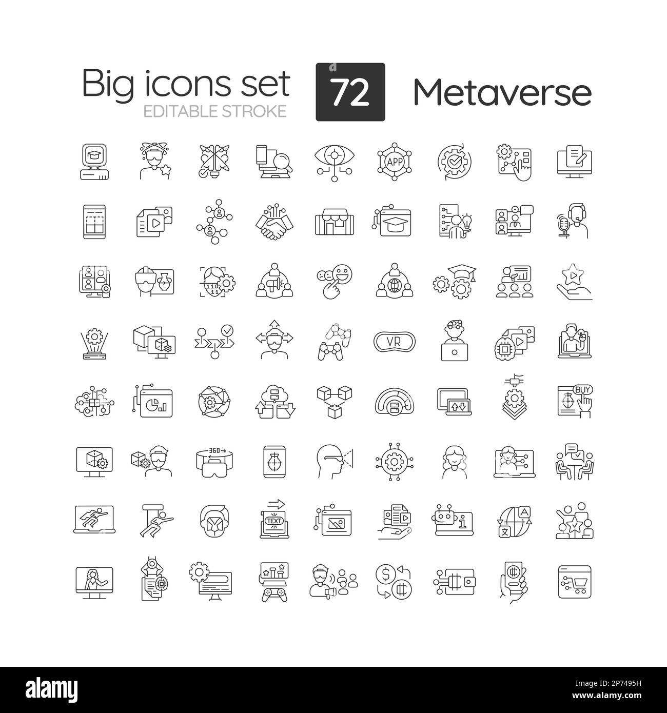 Metaverse linear icons set Stock Vector Image & Art - Alamy