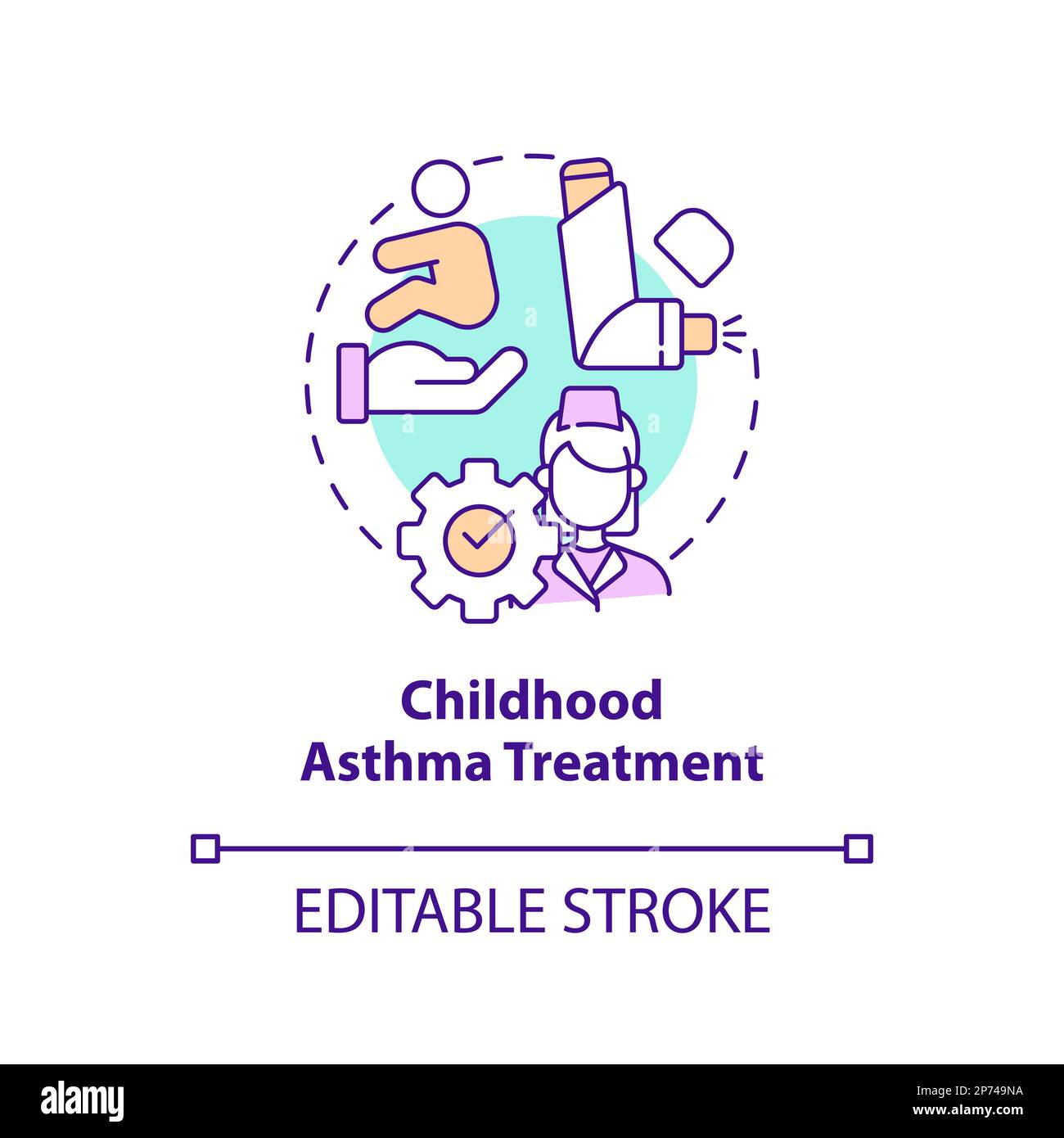 Childhood asthma treatment concept icon Stock Vector Image & Art - Alamy