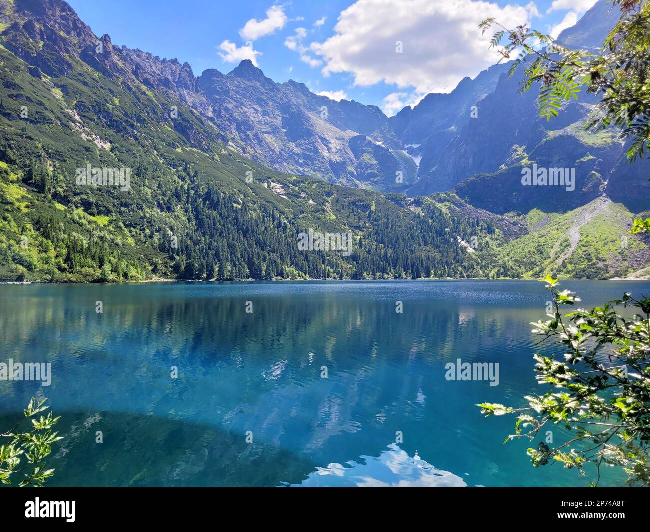 Beautiful photo of a mountain lake on a warm summer day. reflection of ...