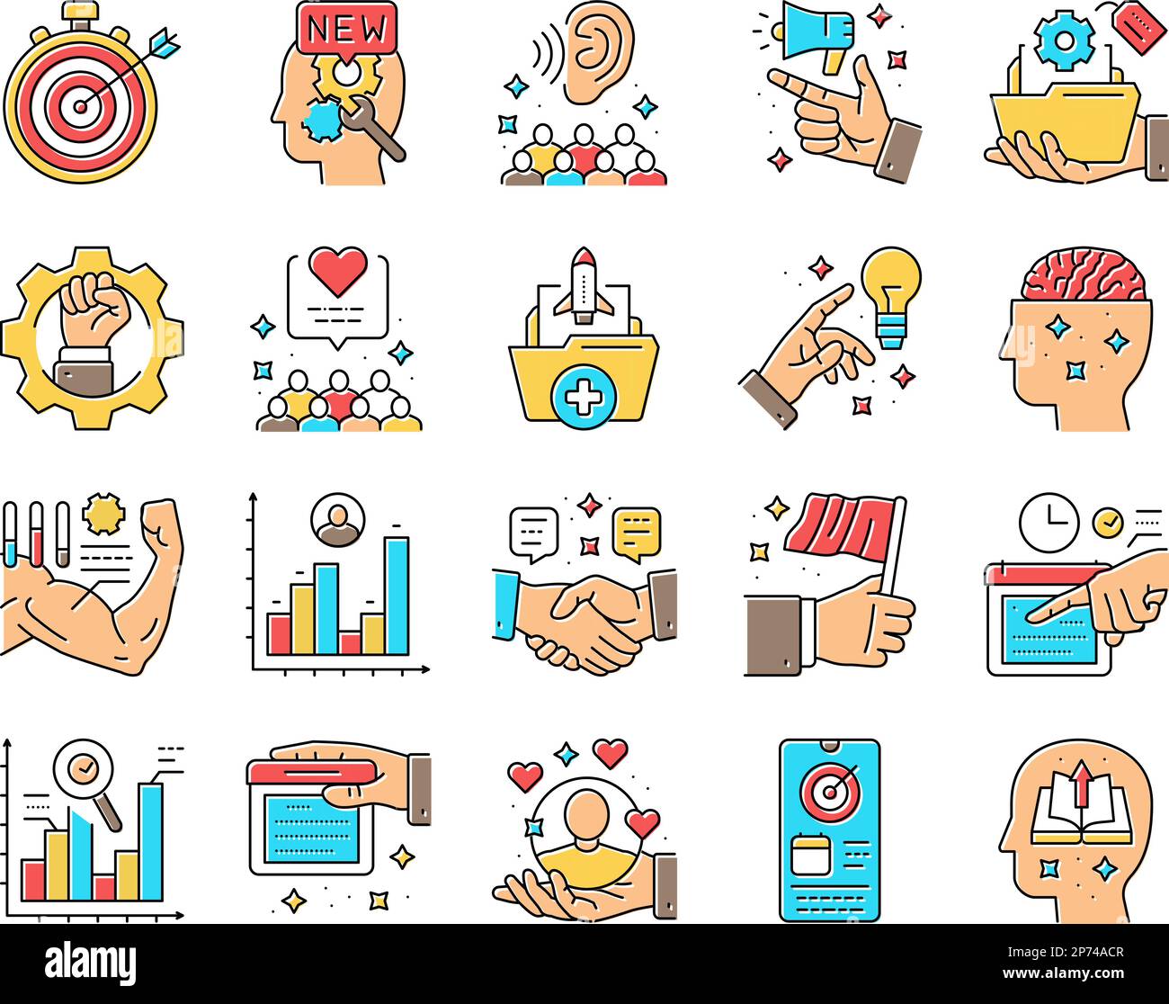 leadership business success team icons set vector Stock Vector Image & Art - Alamy