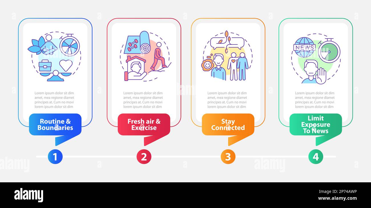 Remote workplace wellbeing tips rectangle infographic template Stock ... Remote workplace wellbeing tips rectangle infographic template Stock ...