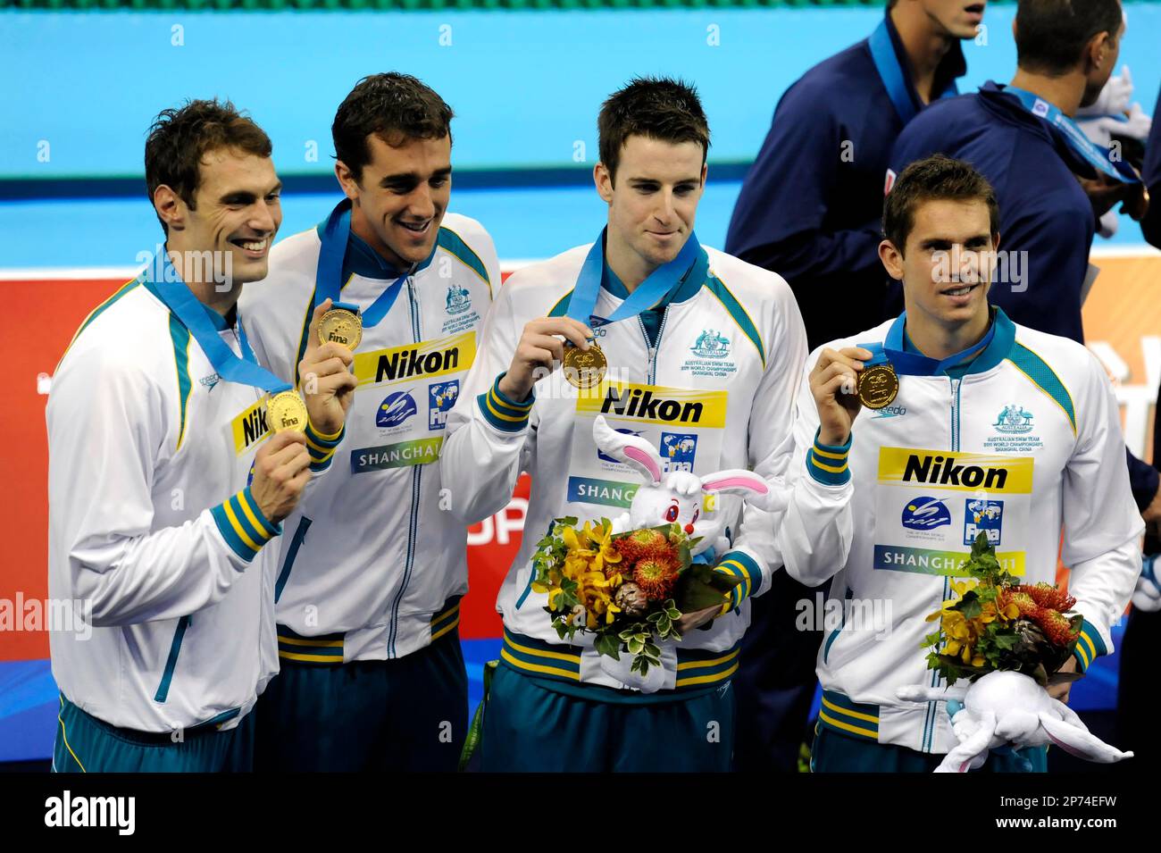 Jul 24, 2011; Shanghai, CHINA; Australia team Matthew Targett, Matthew ...