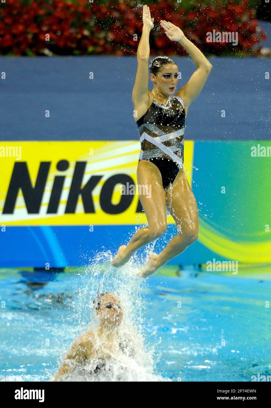 Jul 23, 2011; Shanghai, CHINA; Brazil team competes in the Synchronized ...