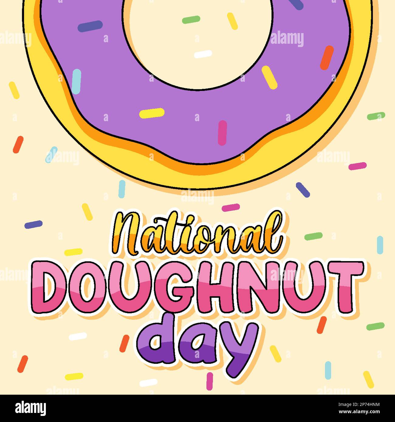 Happy doughnut day in June logo illustration Stock Vector Image & Art ...