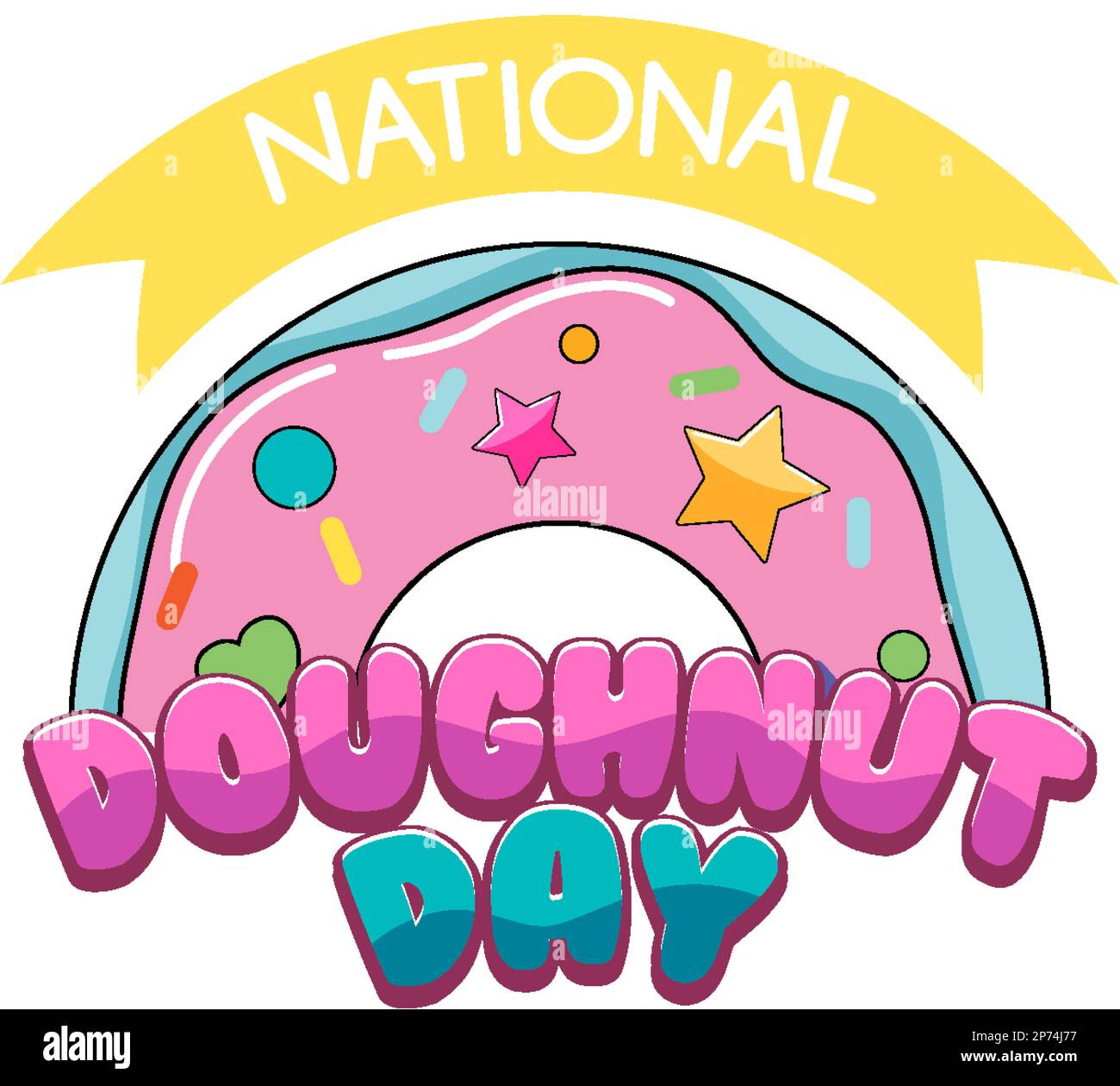 Happy doughnut day in June logo illustration Stock Vector Image & Art ...