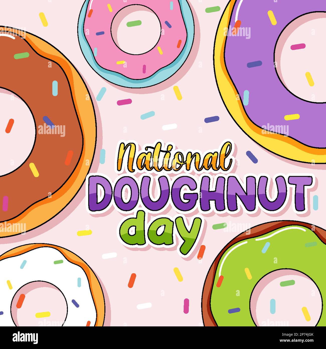 Happy doughnut day in June logo illustration Stock Vector Image & Art ...