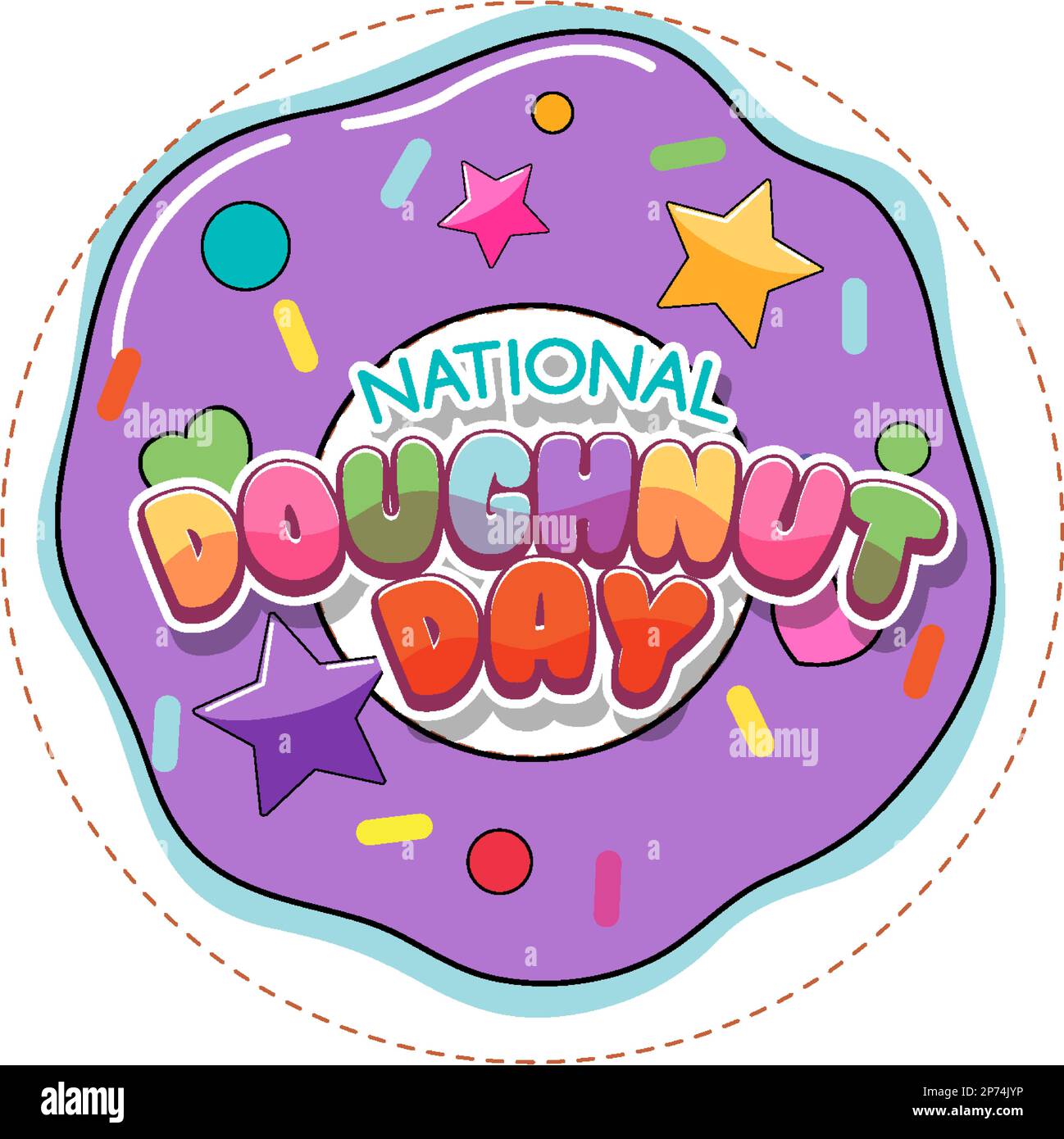 Happy doughnut day in June logo illustration Stock Vector Image & Art ...