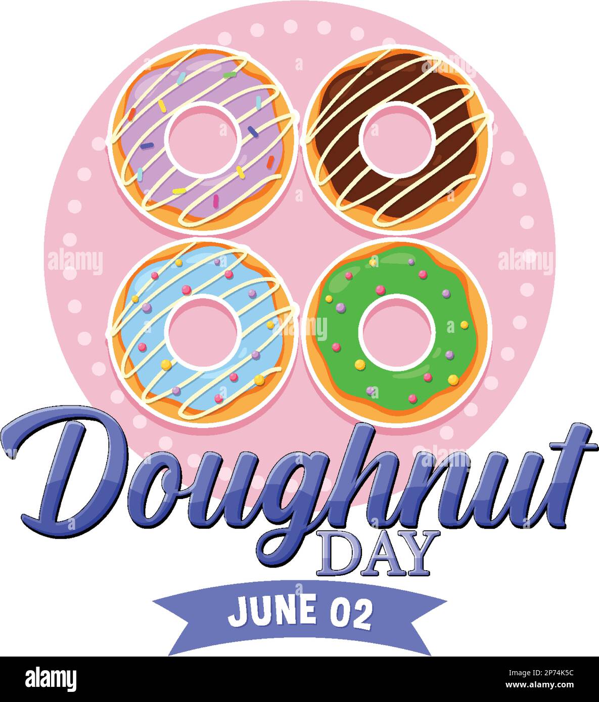 Happy doughnut day in June logo illustration Stock Vector Image & Art ...
